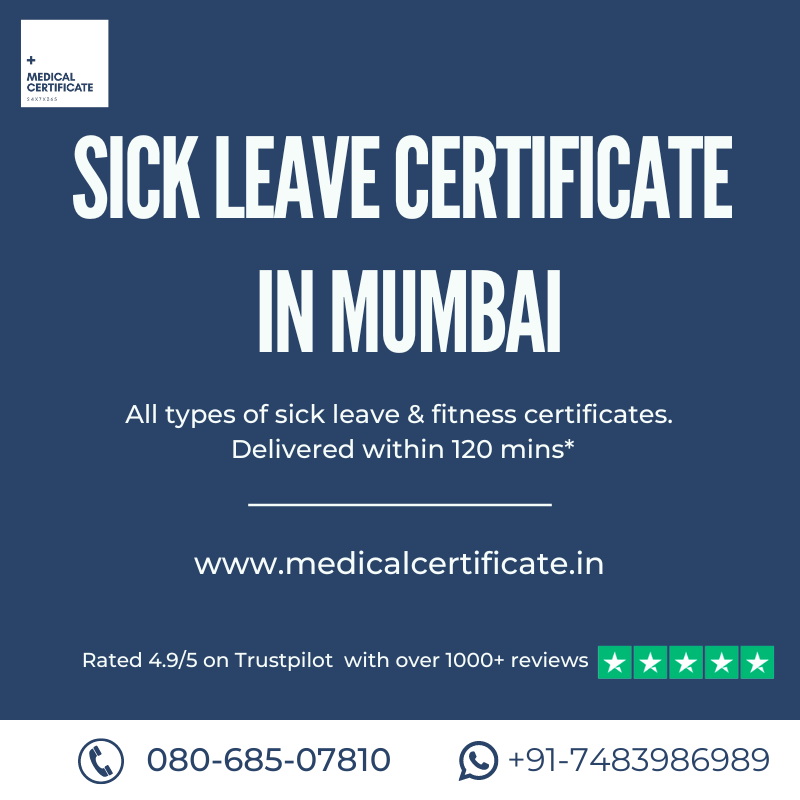 Get Sick Leave Certificate in Mumbai in 30 Mins* | Doctor-Signed & Valid