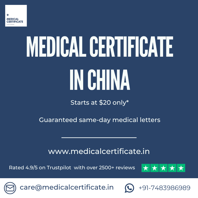 Medical Certificate Online in China from Registered Doctors