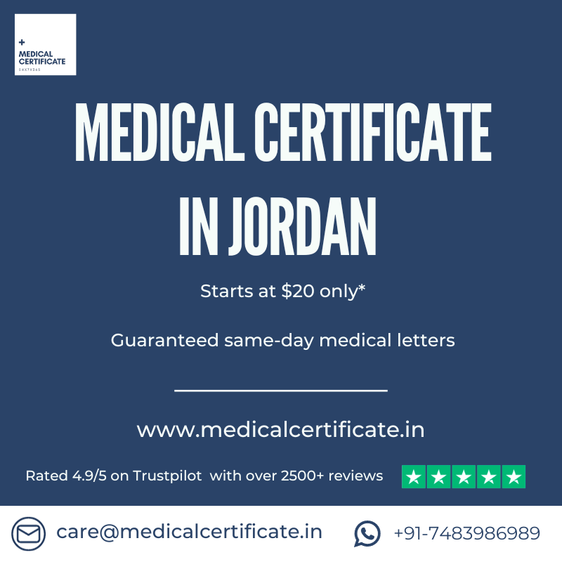 Medical Certificate Online in Jordan from Registered Doctors