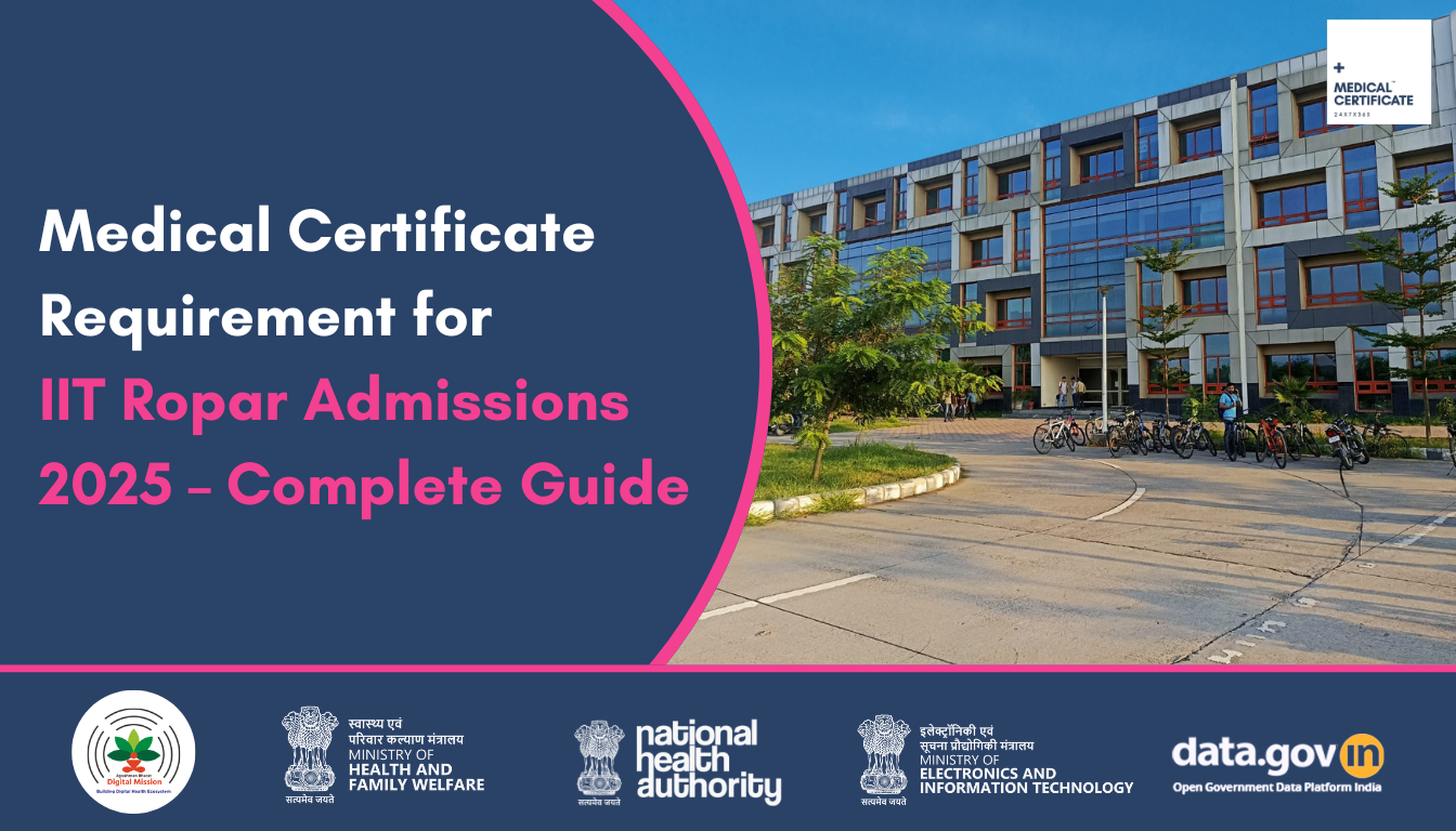 Medical Fitness Certificate for IIT Ropar Admissions | Medical Certificate