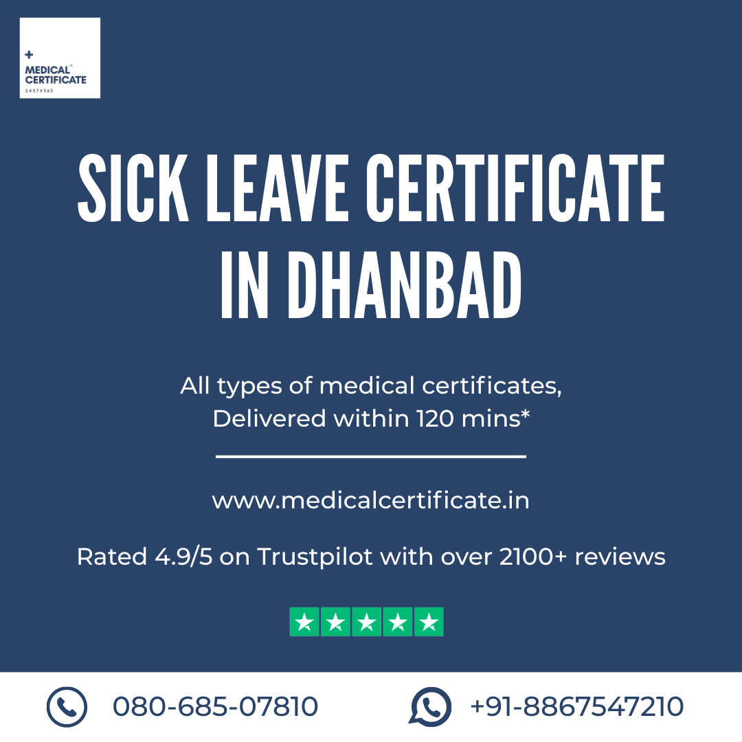 Get Sick Leave Certificate in Dhanbad in 30 Mins* | Doctor-Signed & Valid